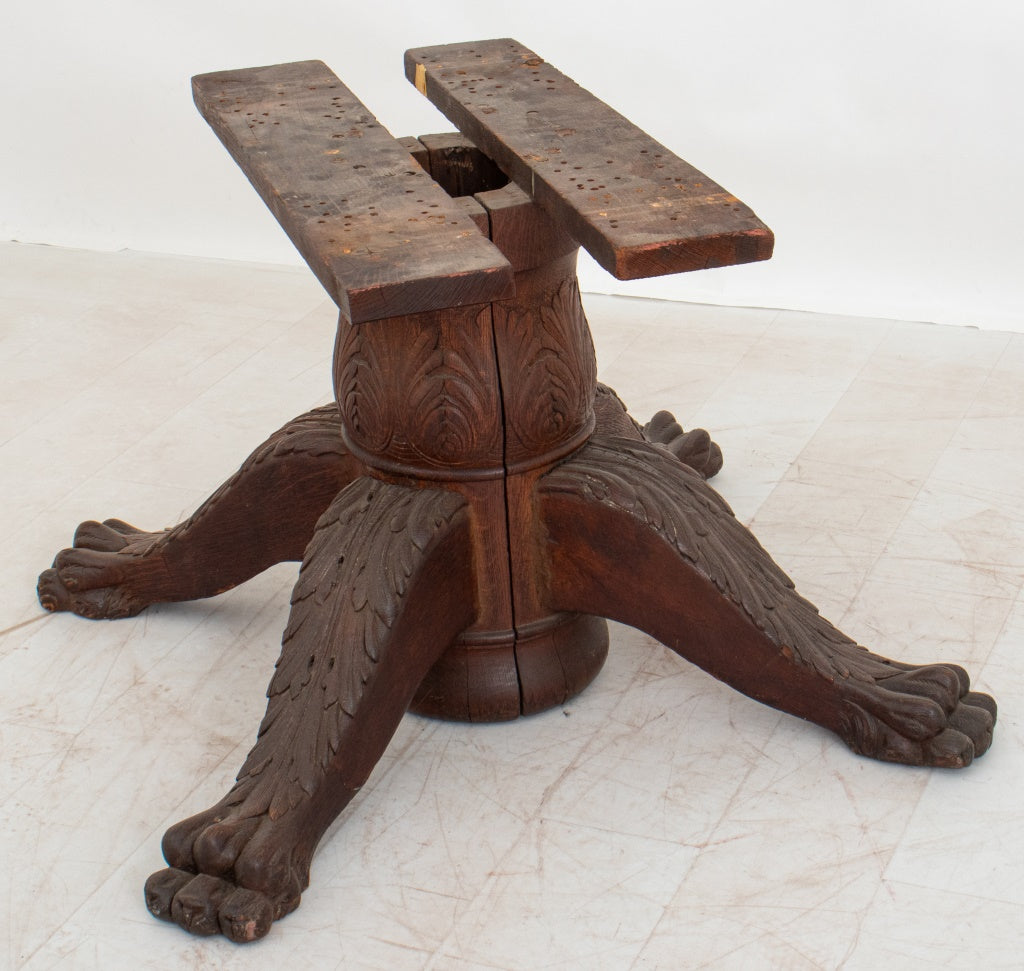 American Renaissance Revival Oak Table Base – Showplace