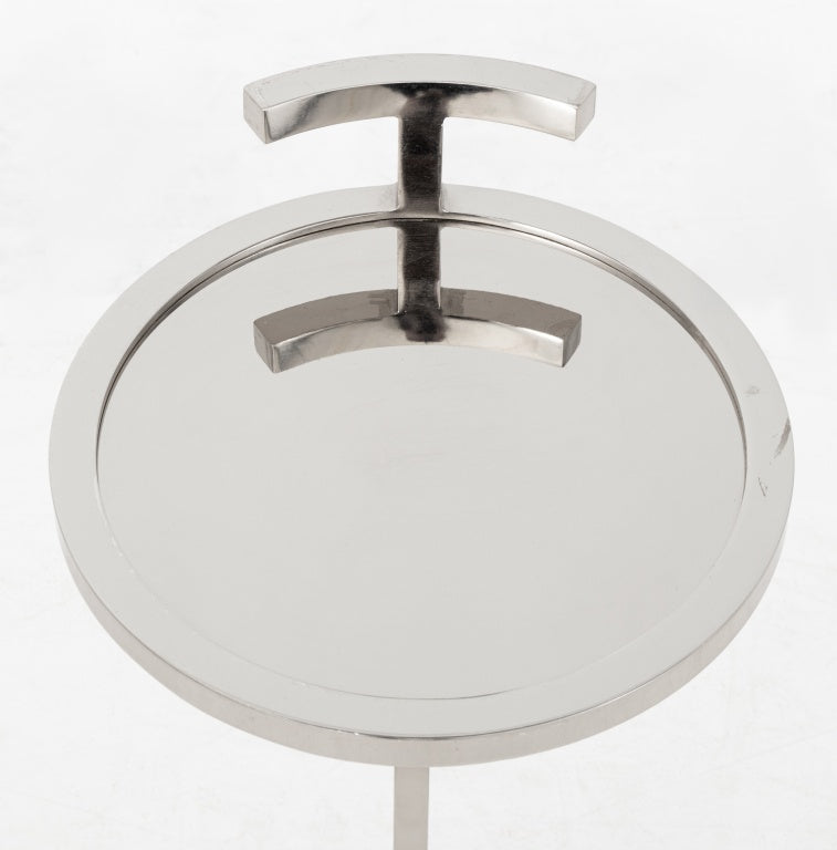 Modern Mirrored Chrome Circular Side Table – Showplace